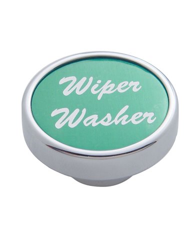 (CARD) CHROME DASH KNOB W/ ALUMINUM "WIPER/WASHER" STICKER - BLACK