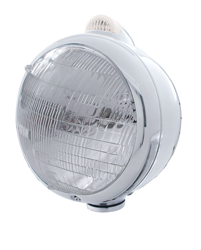 UP31538 - Chrome Guide 682-C Style Headlight 6014 & LED Turn Signal ...