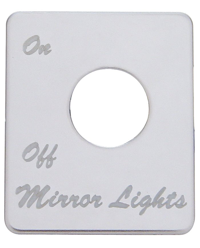 UP48450 - Peterbilt Stainless Switch Plate - Mirror Light