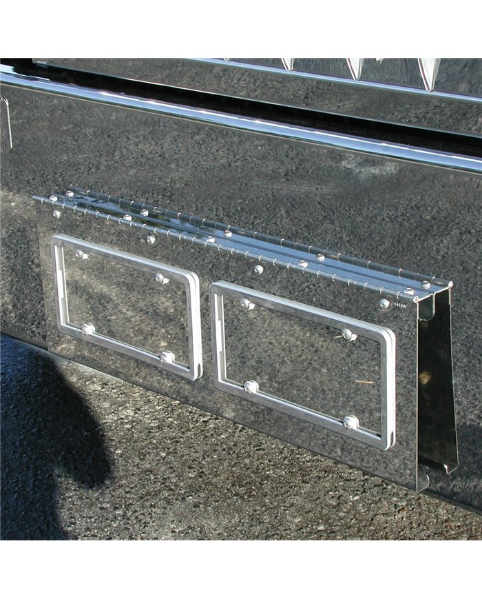TXTK-1702-Kenworth W900 Texas Style Bumper Swing Plate - 2 License Plates