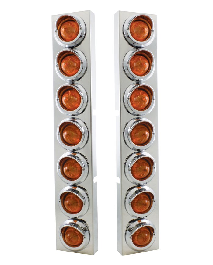 UP33630 - SS Front Air Cleaner Brkt With 14X 9 Amber LED 2" Beehive ...