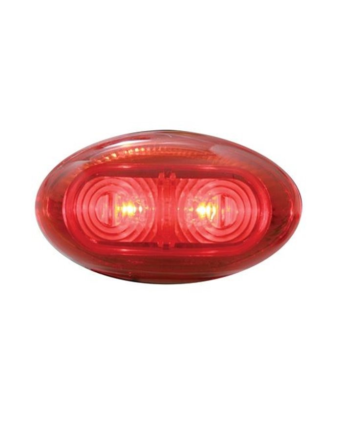 UP37652 - 2 LED Oval Light (Clearance/Marker) - Red LED/Red Lens
