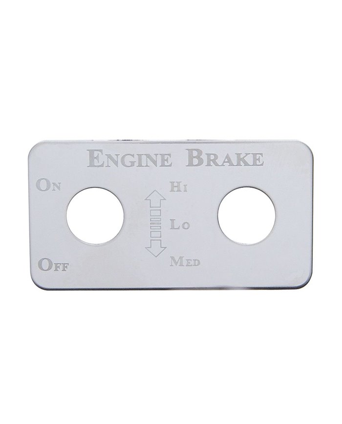 UP48241-Kenworth Stainless Switch Plate - Engine Brake (Hi, Low, Med)