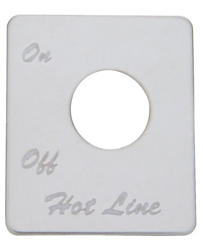 UP48438 - Stainless Steel Switch Name Plate For Peterbilt - Fuel Hot Line