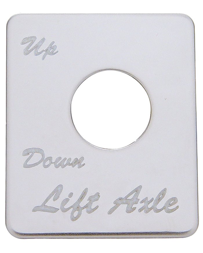 UP48446 - Peterbilt Stainless Switch Plate - Lift Axle (Up/Down)